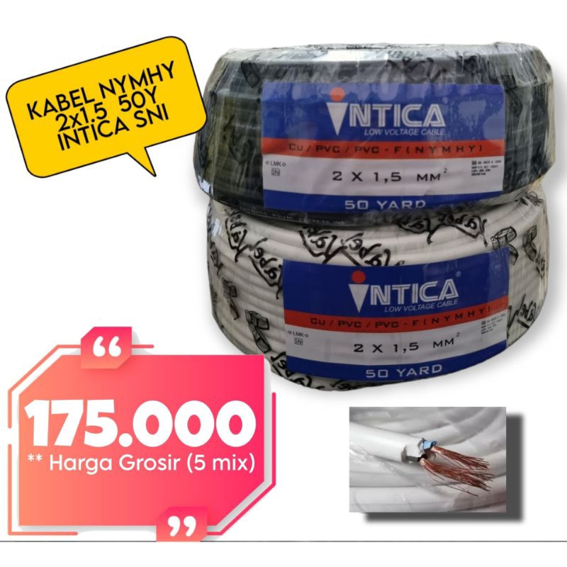 Jual KABEL NYMHY 2x1,5 50Y INTICA SNI | Shopee Indonesia