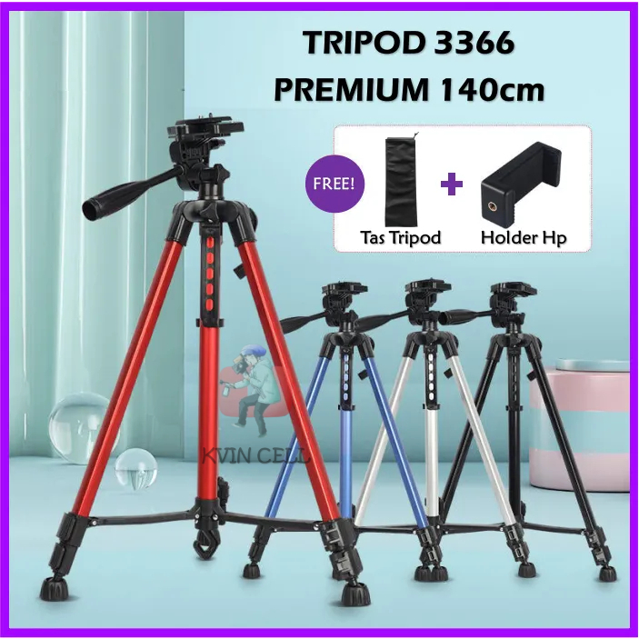 Jual Tripod Hp 3366 Ori Tripod Warna / Kaki Stabilizer Untuk Kamera dan Handphone Free Holder U ...