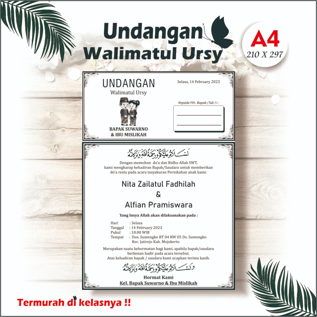 Jual Undangan Walimahan, Undangan Walimatul Ursy, Undangan Kenduri ...