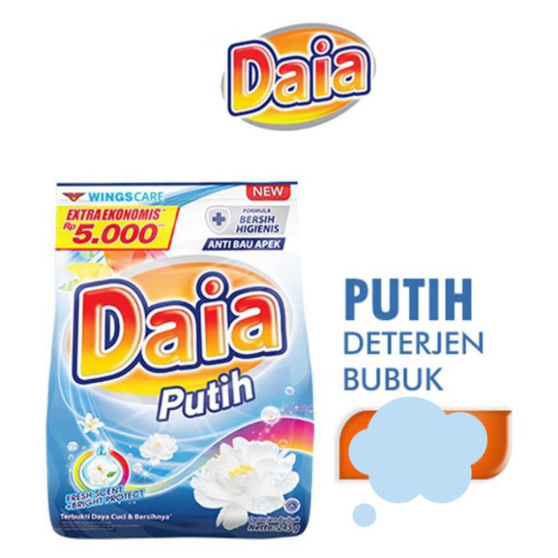 Jual Daia Putih Kemasan Ekonomis 5000 Deterjen Bubuk 245 / 252 / 280 g ...