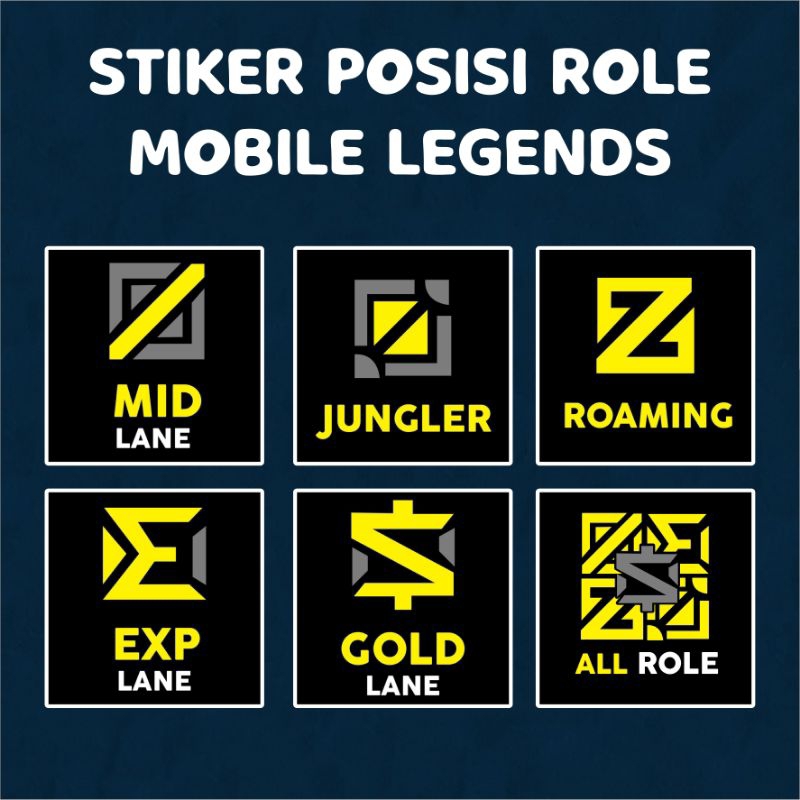 Jual Stiker Mobile Legends Jungler, Midlane, Goldlane, Explane, Roamer ...