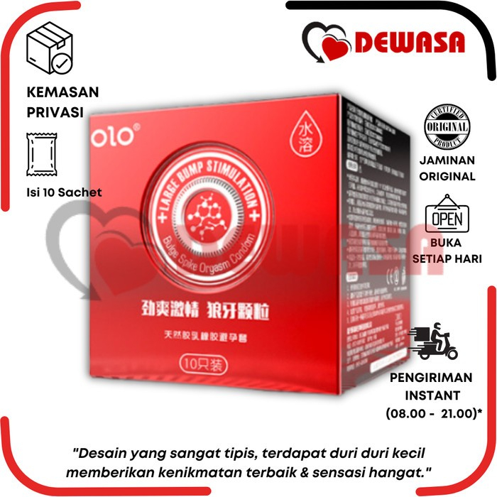 Jual OLO Kondom 001 0.01 Neo Large Bump Stimulation Red - 1 Pcs (REPACK) | Shopee Indonesia