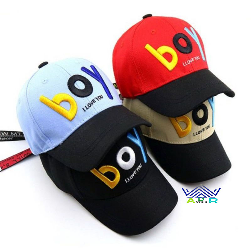 Jual TOPI ANAK Bordir BOY / TOPI ANAK BORDIR BOY | Shopee Indonesia