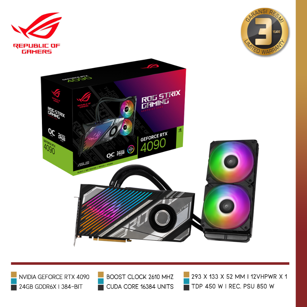 Jual ASUS ROG Strix LC GeForce RTX 4090 24GB GDDR6X OC Edition | Shopee ...