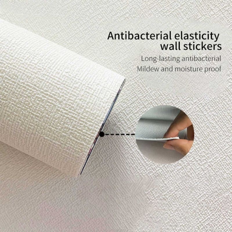 Jual Wallpaper Dinding Polos Putih Sticker Dinding Polos Putih Berserat ...