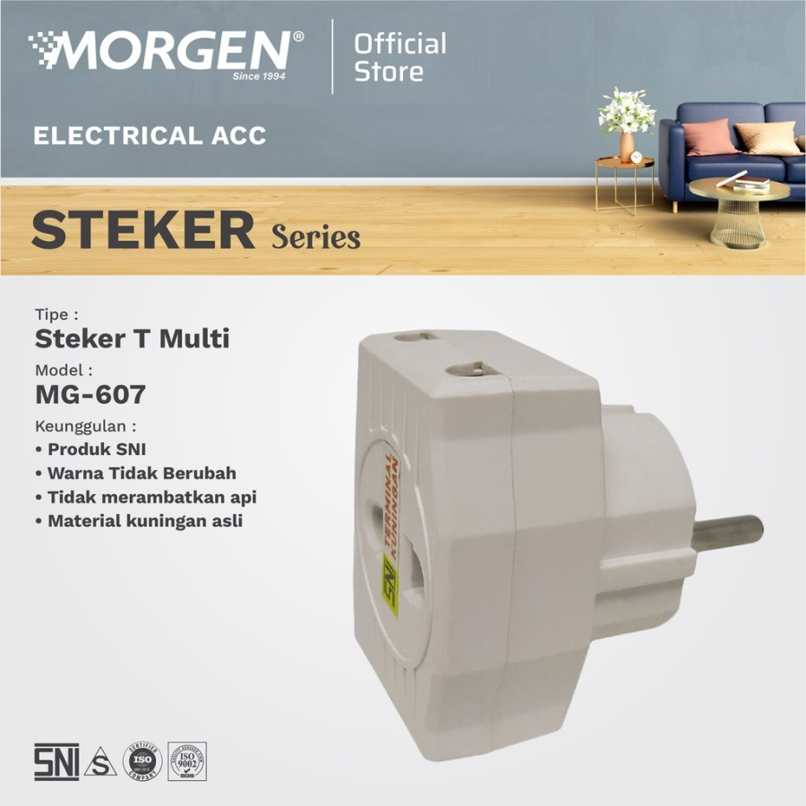 Jual Steker T Multi Morgen MG-607 Putih SNI | Shopee Indonesia
