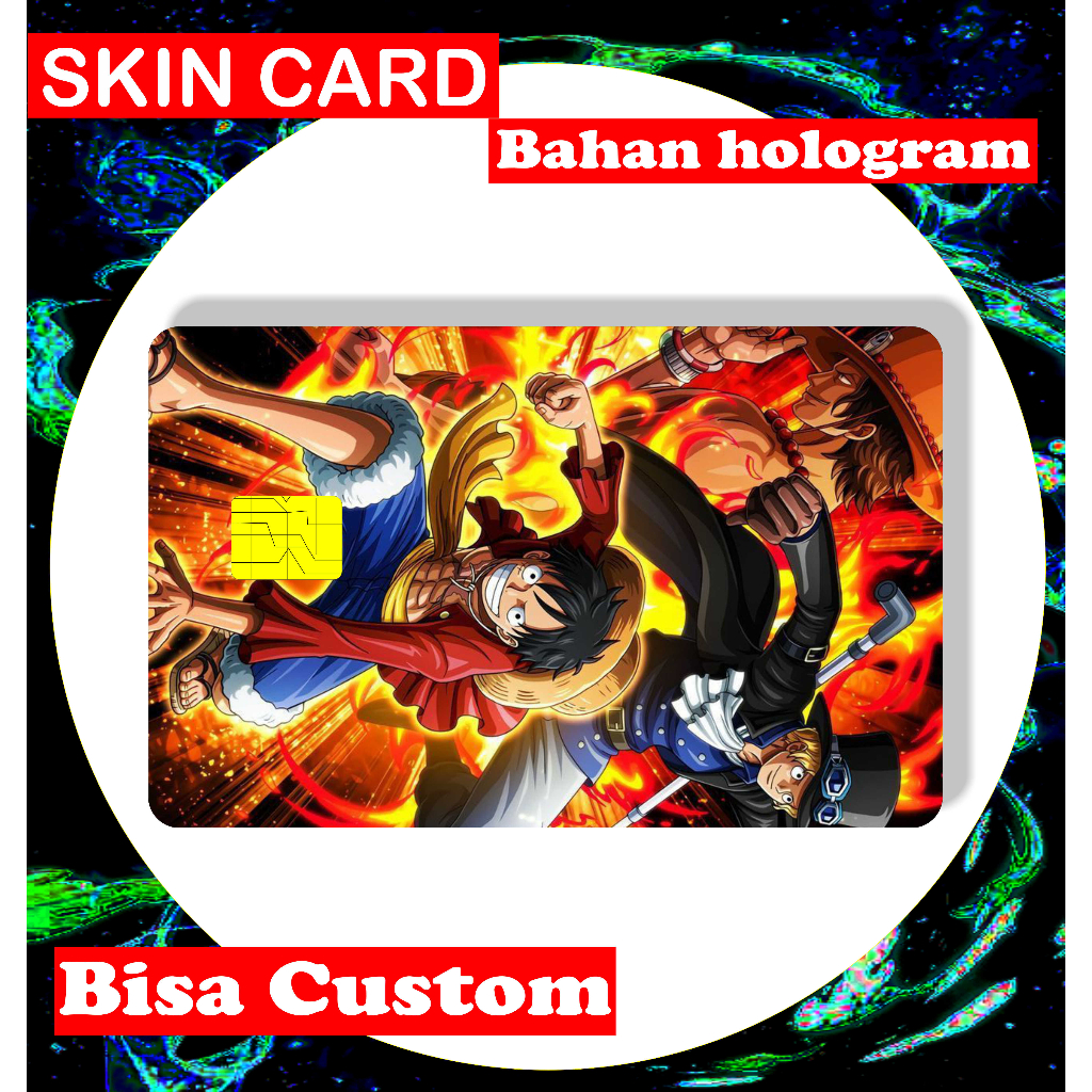 Jual Stiker Sticker Kartu Atm motif One Peace Special hologram Etoll ...