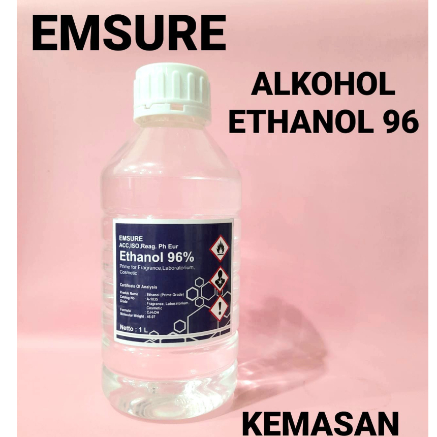 Jual (1 LITER) EMSURE ETHANOL 96 KEMASAN 1 LITER. ETANOL CAMPURAN BIBIT ...
