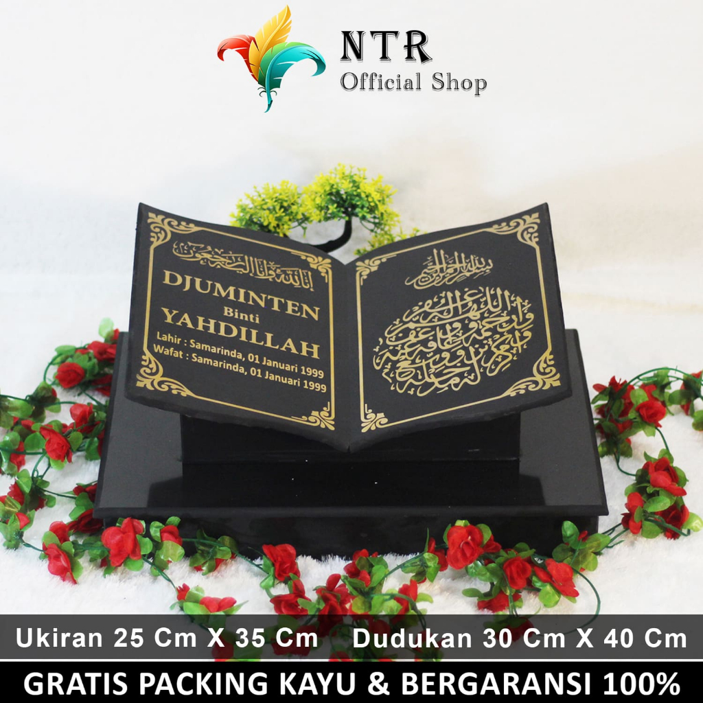 Jual Batu Nisan Makam Granit Lengkap Full Set Model Bentuk Buku Alquran ...