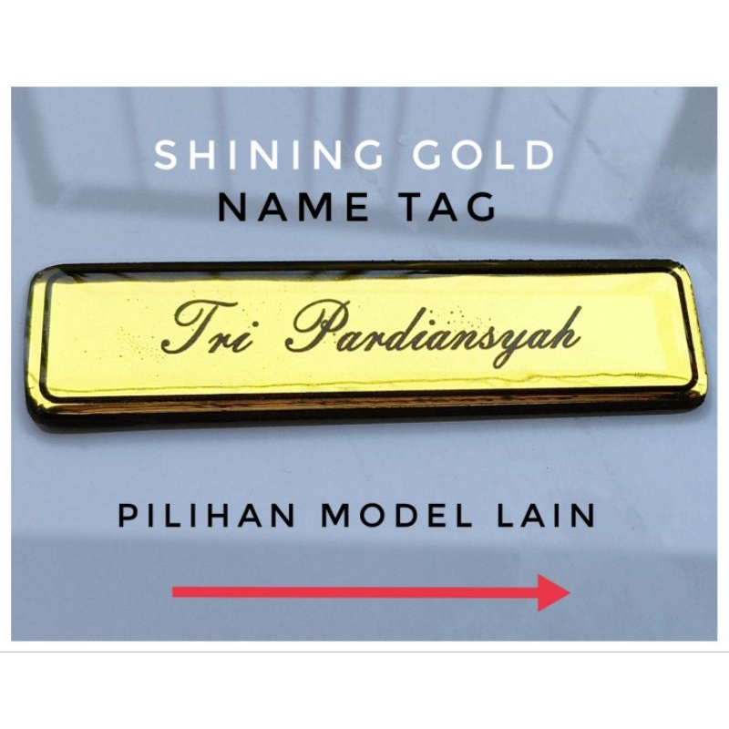 Jual Name Tag Papan Nama Warna Gold Emas Mengkilat - Peniti - Magnet # ...
