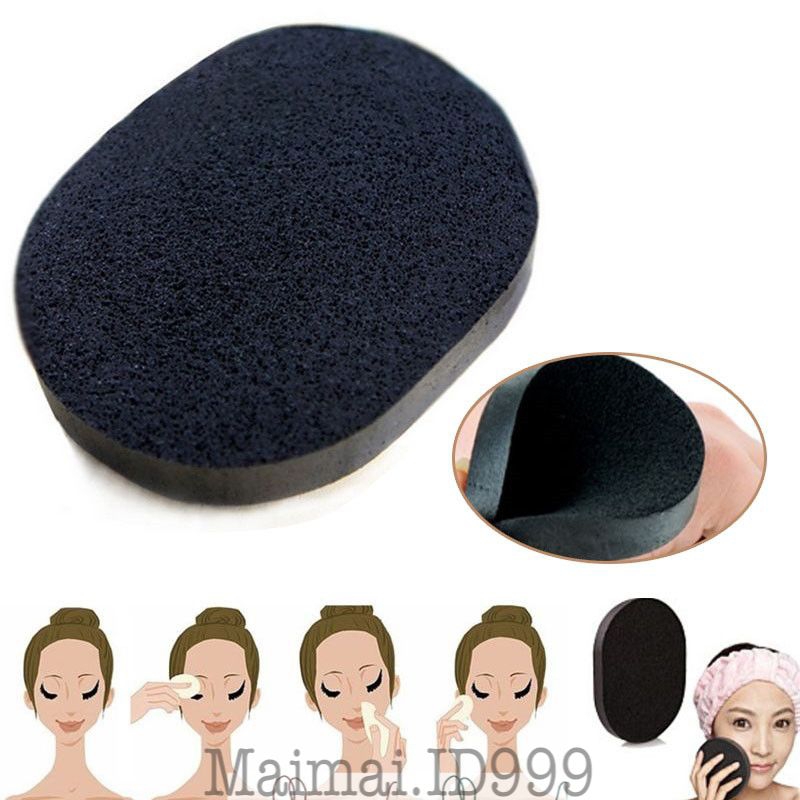 Jual SPONS BAMBOO HITAM / SPON GESSIE ARANG PEMBERSIH WAJAH PUFF MAIMAI ...