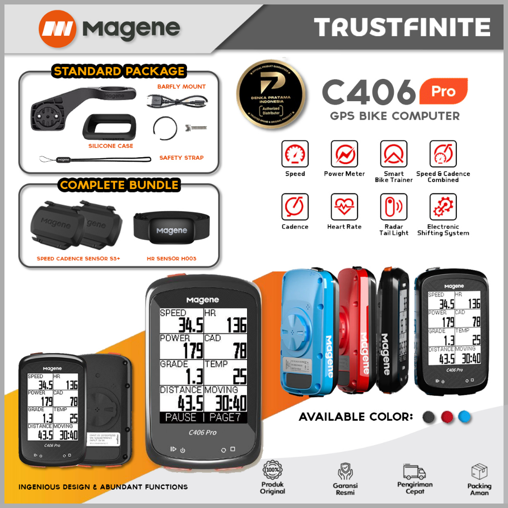 Jual Magene C406 Pro GPS Bike Computer C406 Pro Bike Speedometer ...