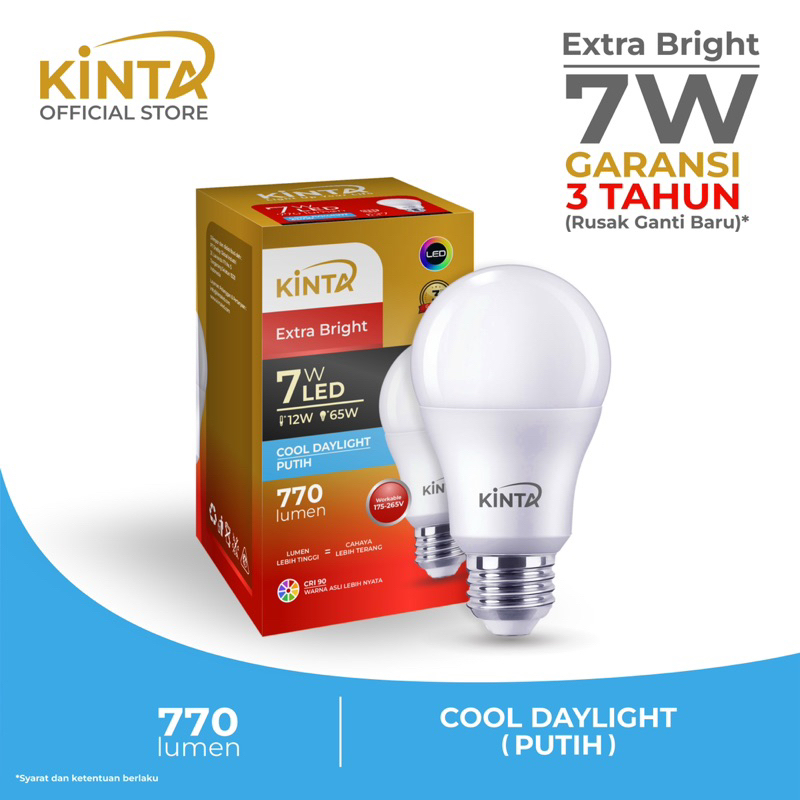 Jual Kinta Lampu LED Extra Bright 7 Watt Putih - Garansi 3 Tahun ...