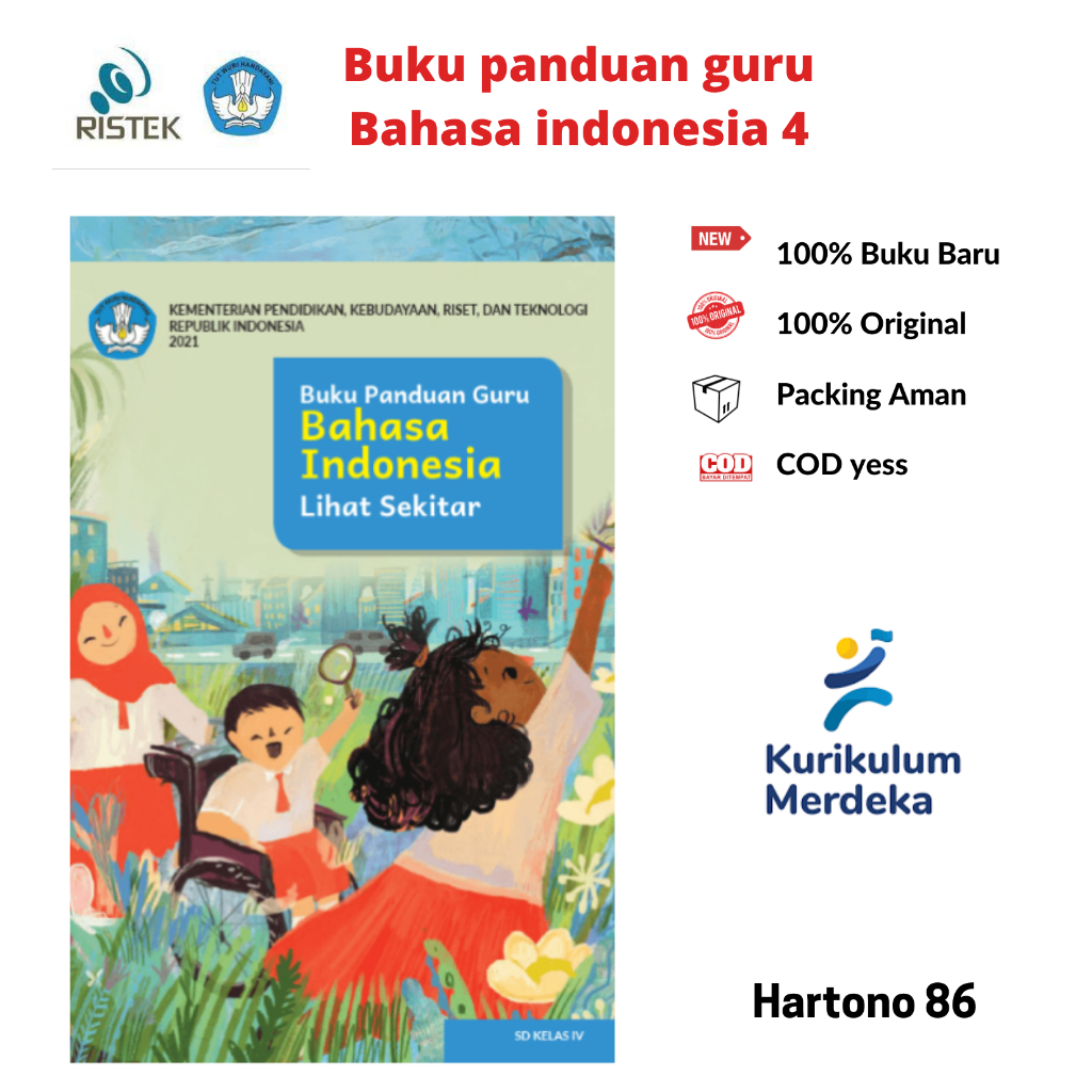 Jual Buku panduan guru Bahasa indonesia SD/MI kelas 4 kurikulum merdeka kemendikbudristek ...