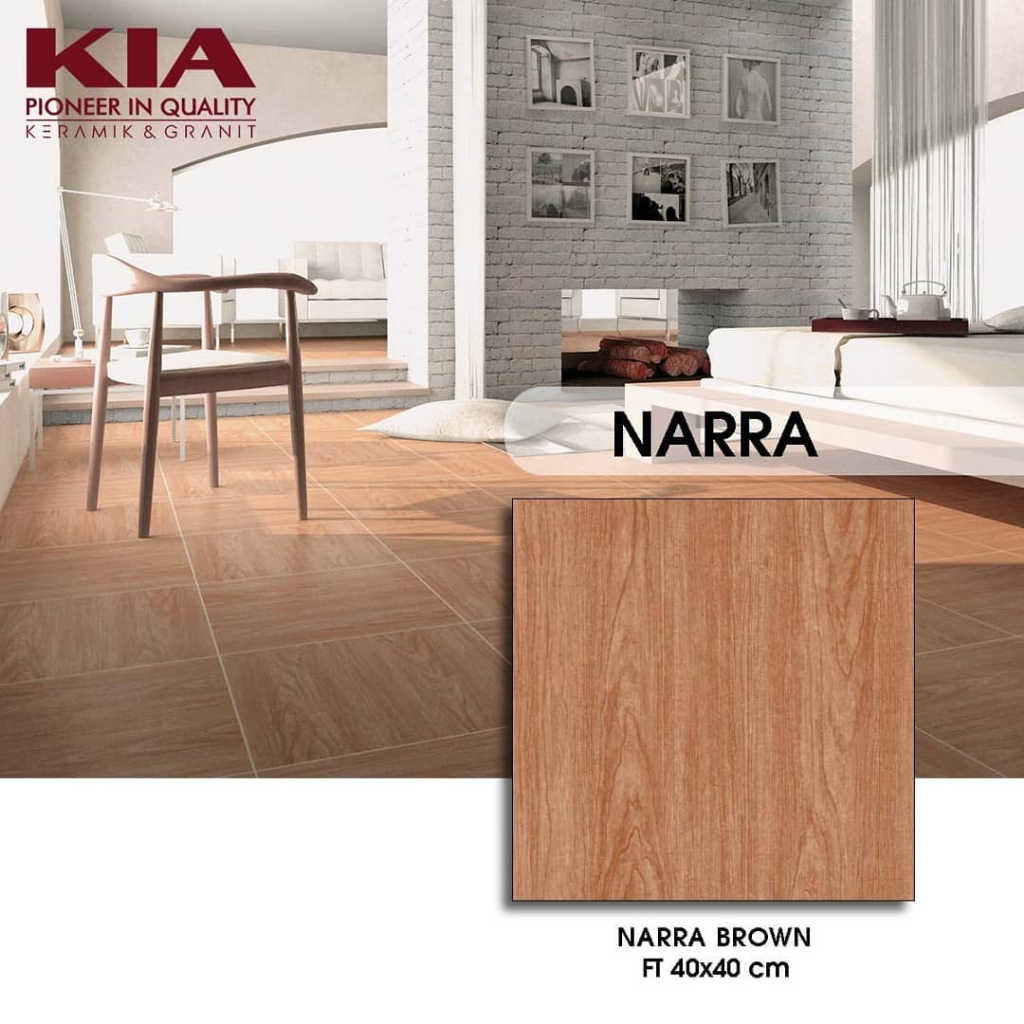 Jual Keramik Kia 40x40 Narra Brown | Shopee Indonesia