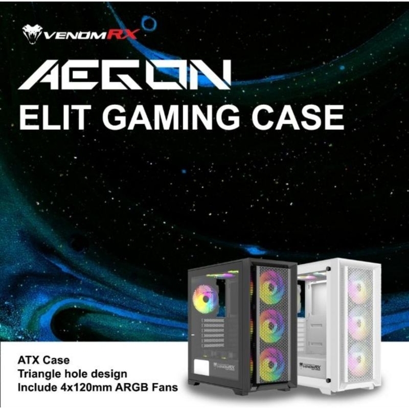 Jual Casing VenomRX Aegon with 4 Fan ARGB | Shopee Indonesia