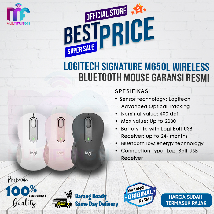 Jual LOGITECH SIGNATURE M650L WIRELESS BLUETOOTH MOUSE GARANSI RESMI ...