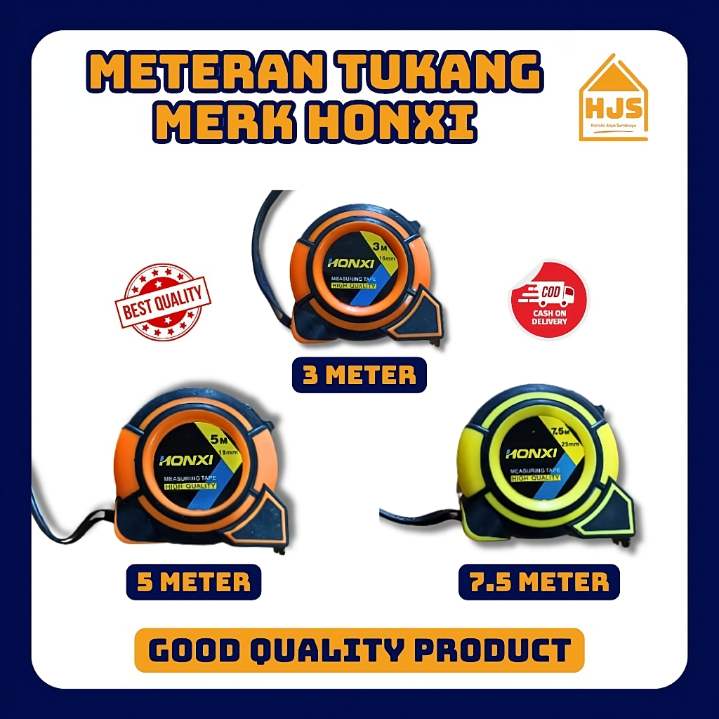 Jual Meteran Tukang / Measuring Tape / Meteran Karet 3M 5M 7,5 Meter ...