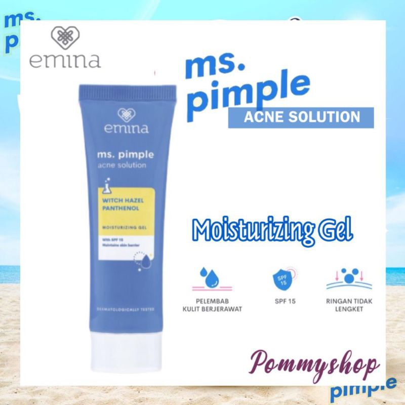 Jual Emina Ms Pimple Acne Solution Moisturizing Gel 20ml | Pelembab ...