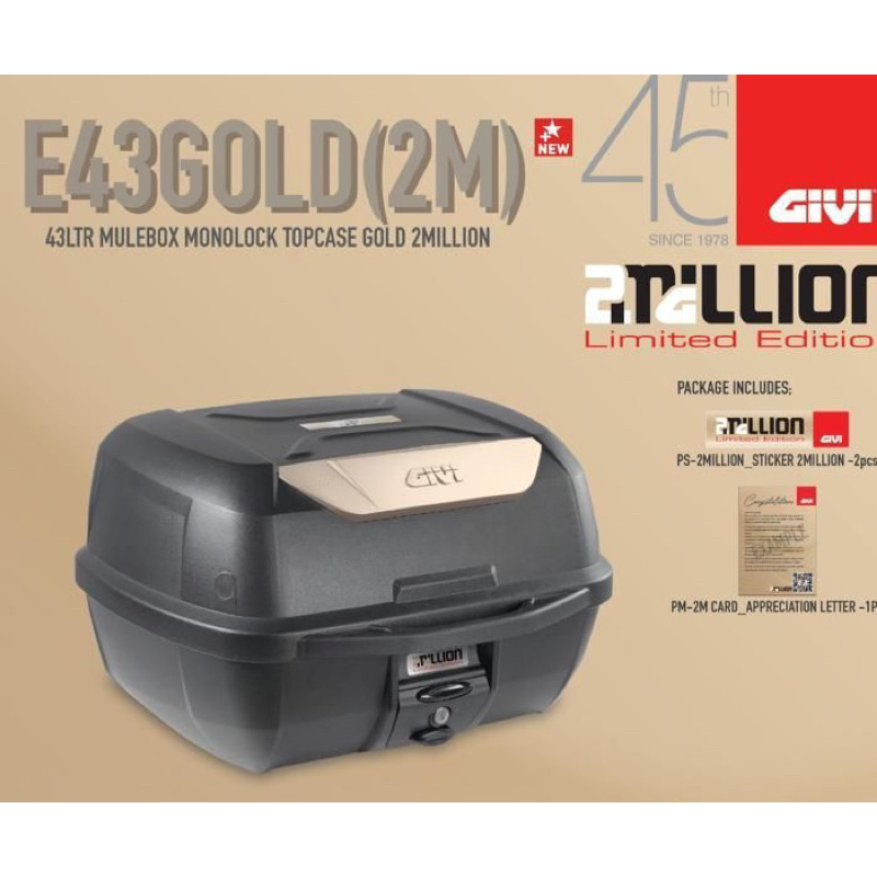 Jual BOX GIVI E32 GOLD , BOX GIVI E43 GOLD SPECIAL EDITION | Shopee ...