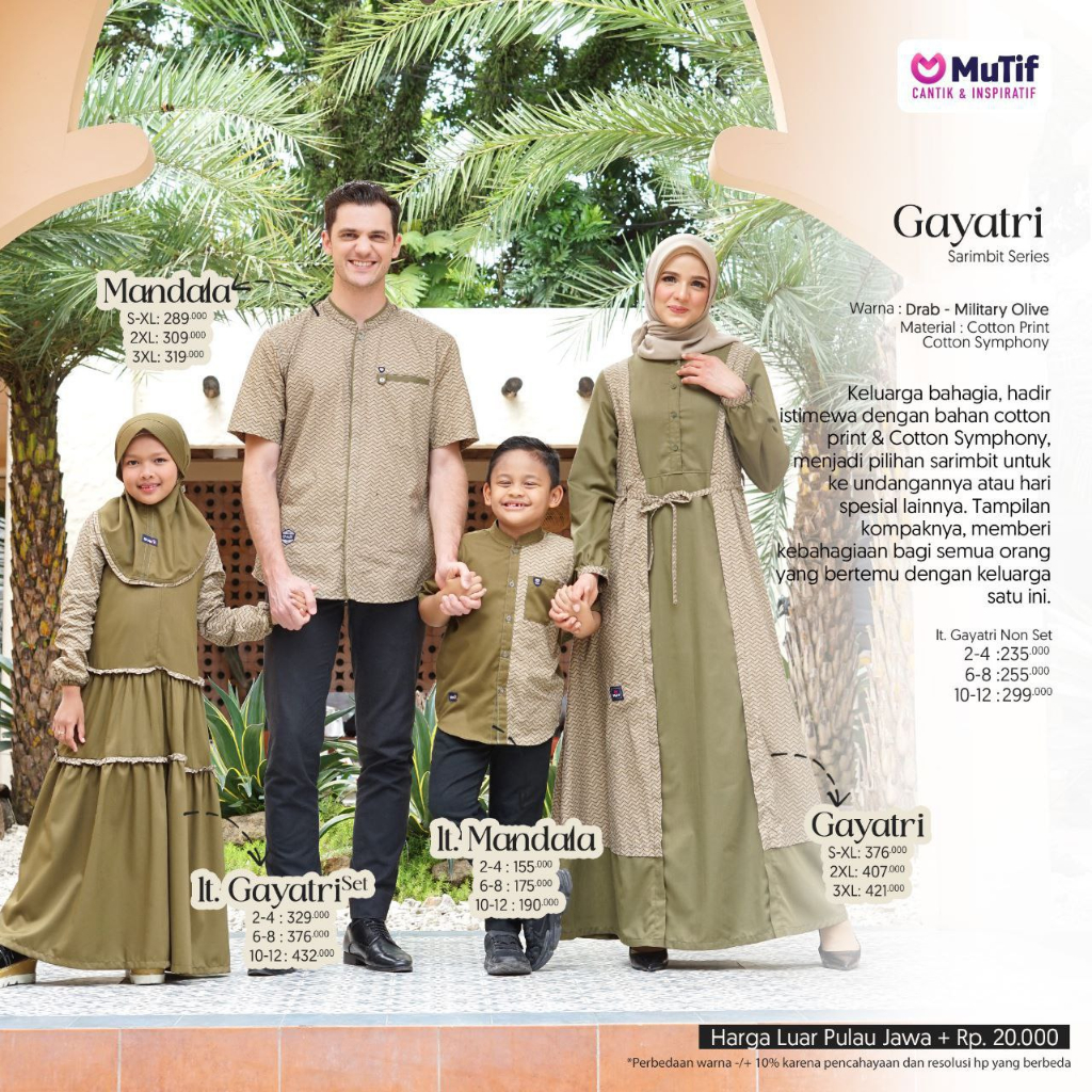 Jual MUTIF | Gayatri Military Olive - Drab | Mandala Military Olive ...