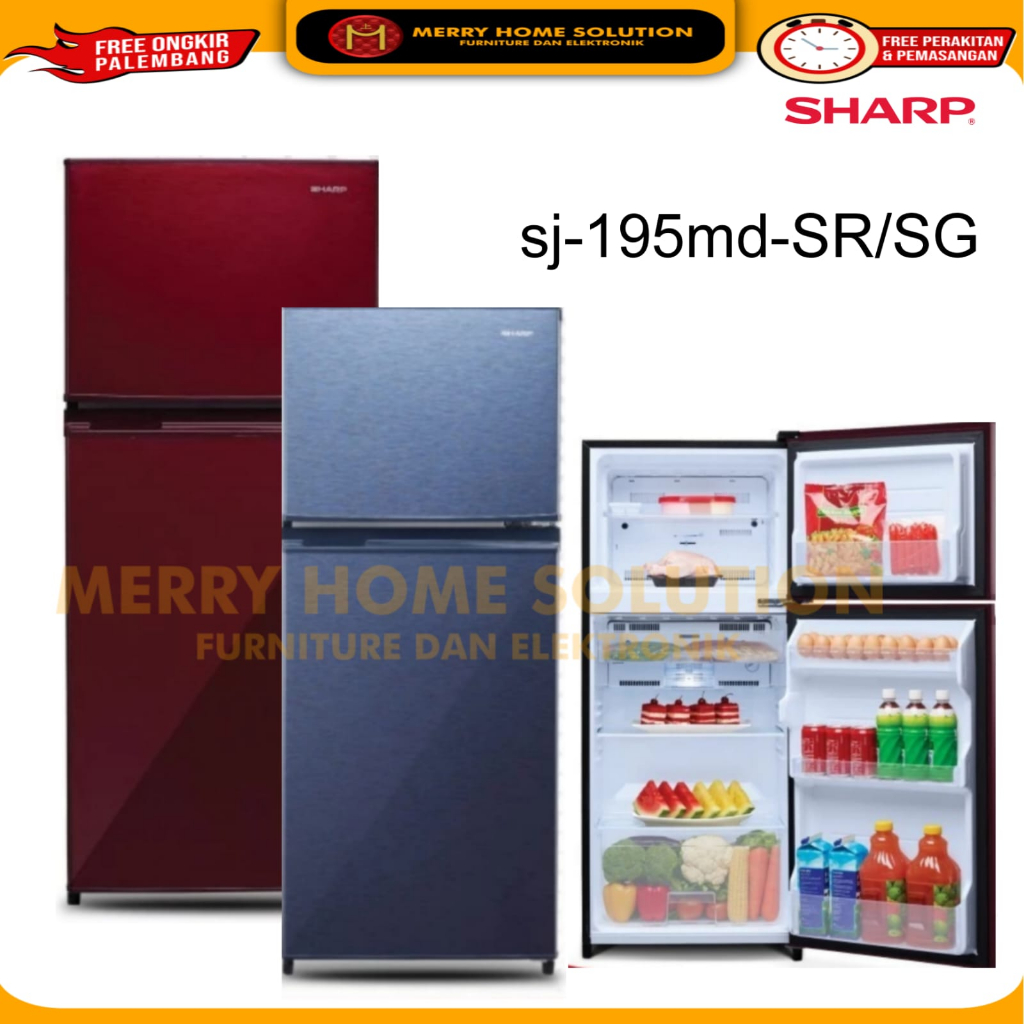 Jual KULKAS 2 pintu sharp 172 liter SJ-195MD-SR/SG | Shopee Indonesia