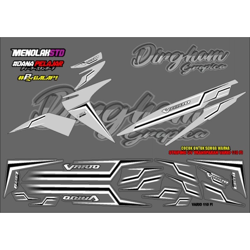 Jual Striping variasi transparan UV Honda Vario 110 fi grafis simpeL | Shopee Indonesia