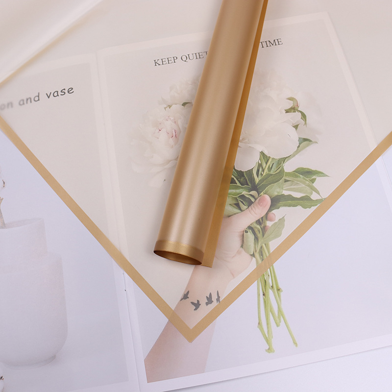 Jual Kertas Buket Bunga List Gold Line Emas Flower Wrapping Cellophane ...