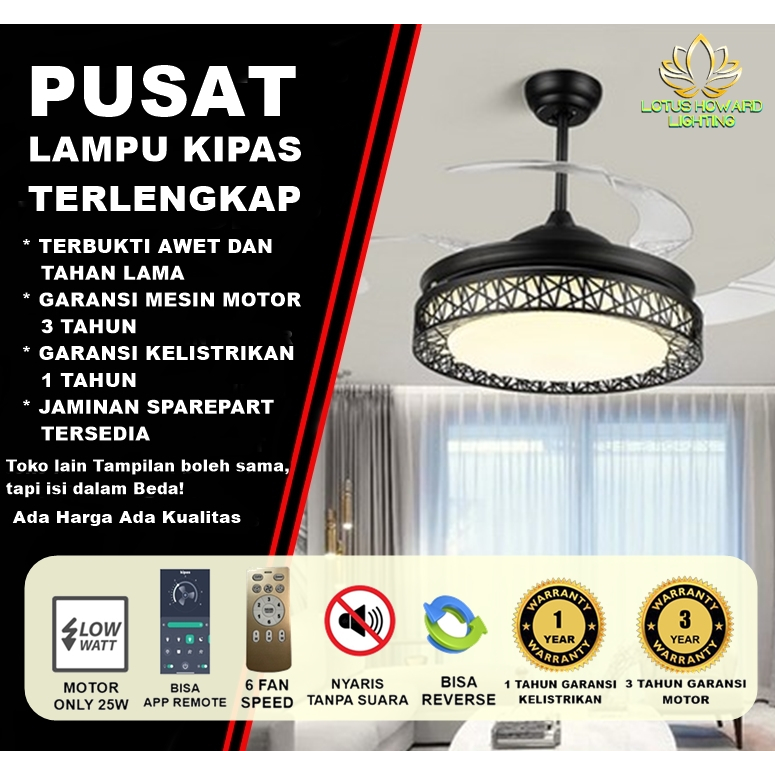 Jual ⭐GARANSI 3 TAHUN⭐ LAMPU KIPAS ANGIN GANTUNG PLAFON LATUS 6008 ...