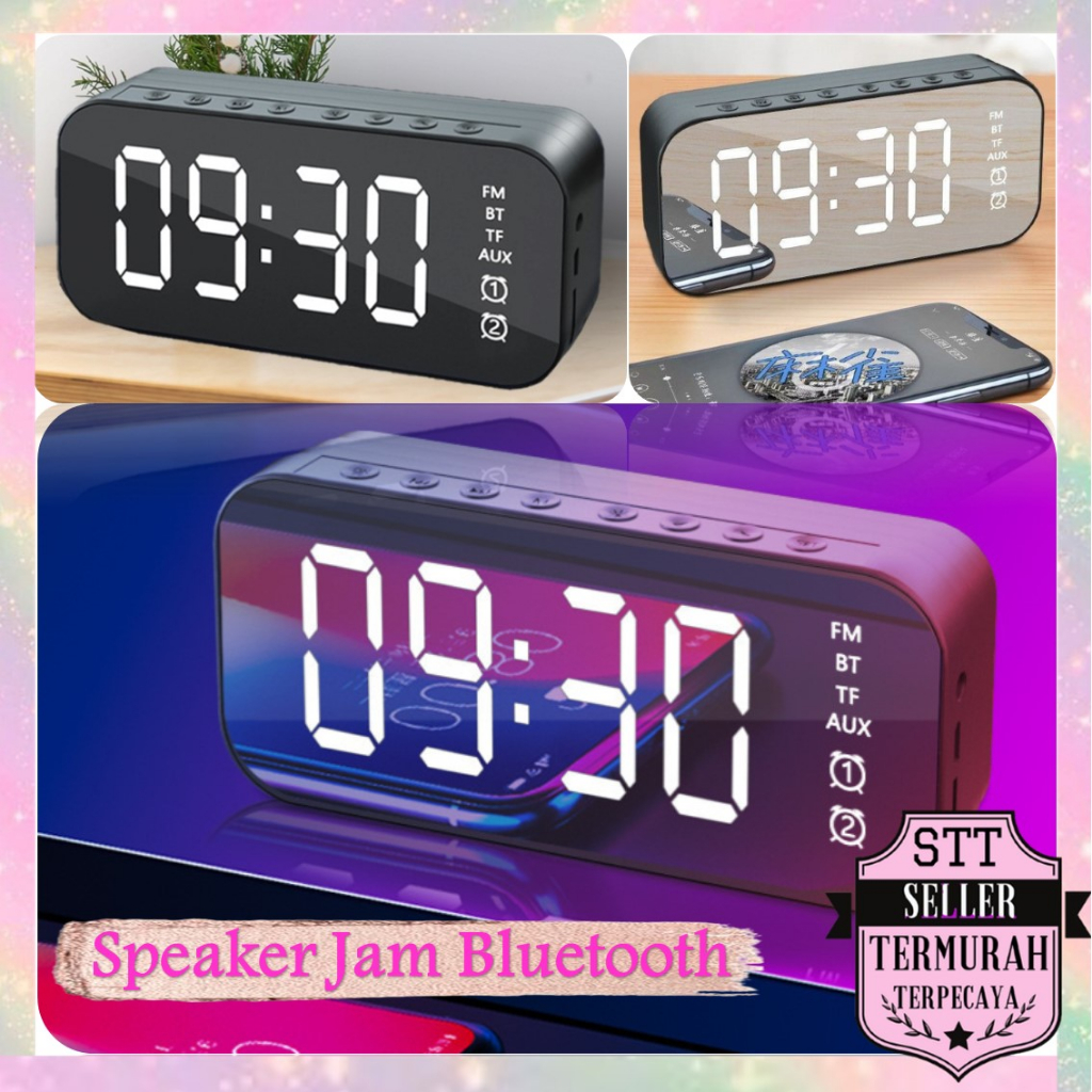 Jual STT Speaker Jam Bluetooth Portable Sound Clock Alarm Digital Radio ...