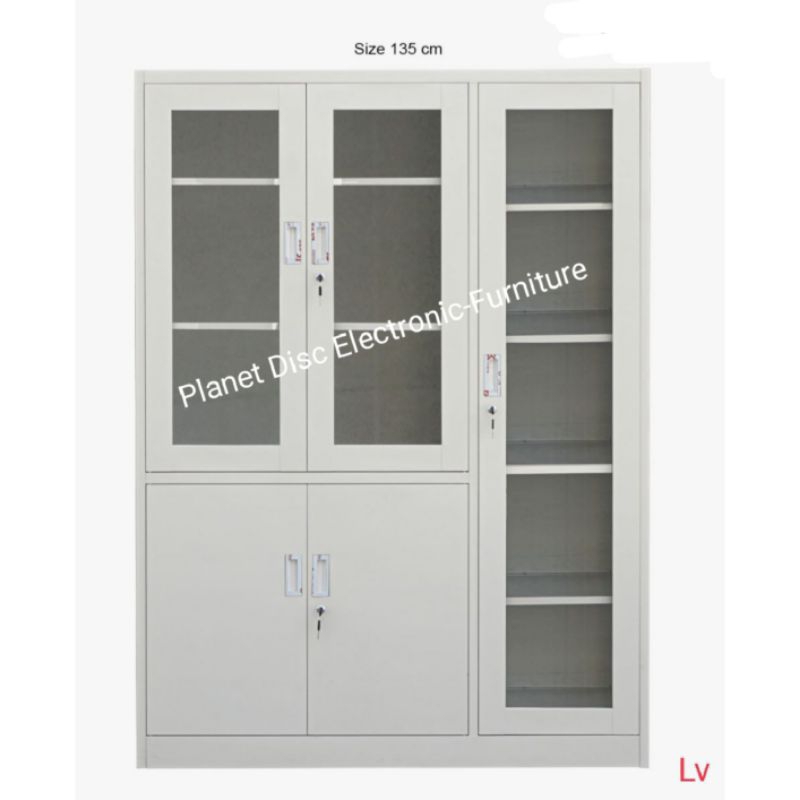 Jual Lemari File plat besi 135cm lemari documen 3pintu lemari arsip ...