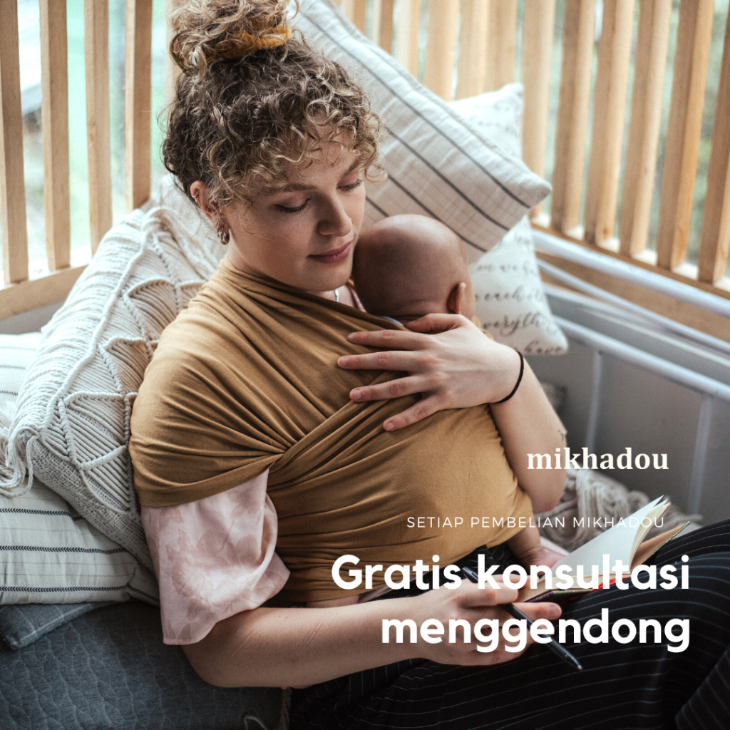 Jual Mikhadou - Gendongan Bayi Depan Stretchy Wrap Almond/ Kain ...