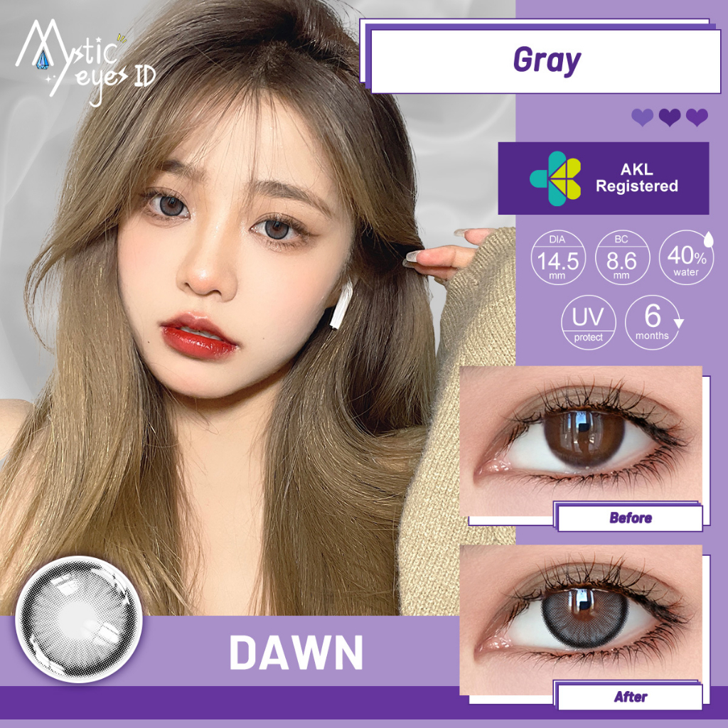 Jual [ COD] MYSTICEYES SOFTLENS DAWN SERIES Grey Blue Brown COLOR ...