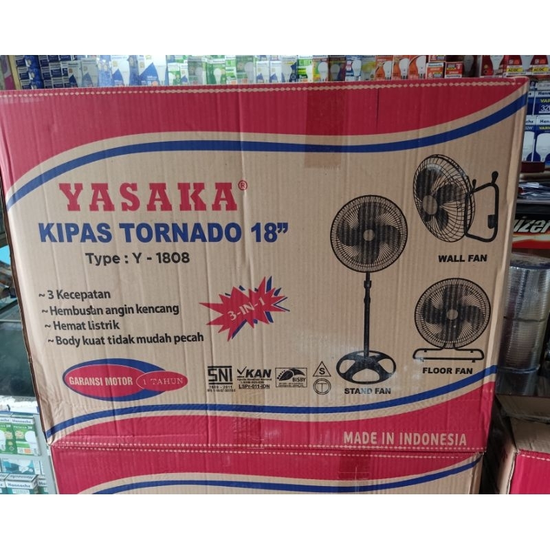 Jual kipas angin besi berdiri industrial fan/stand fan besi yasaka 18 ...