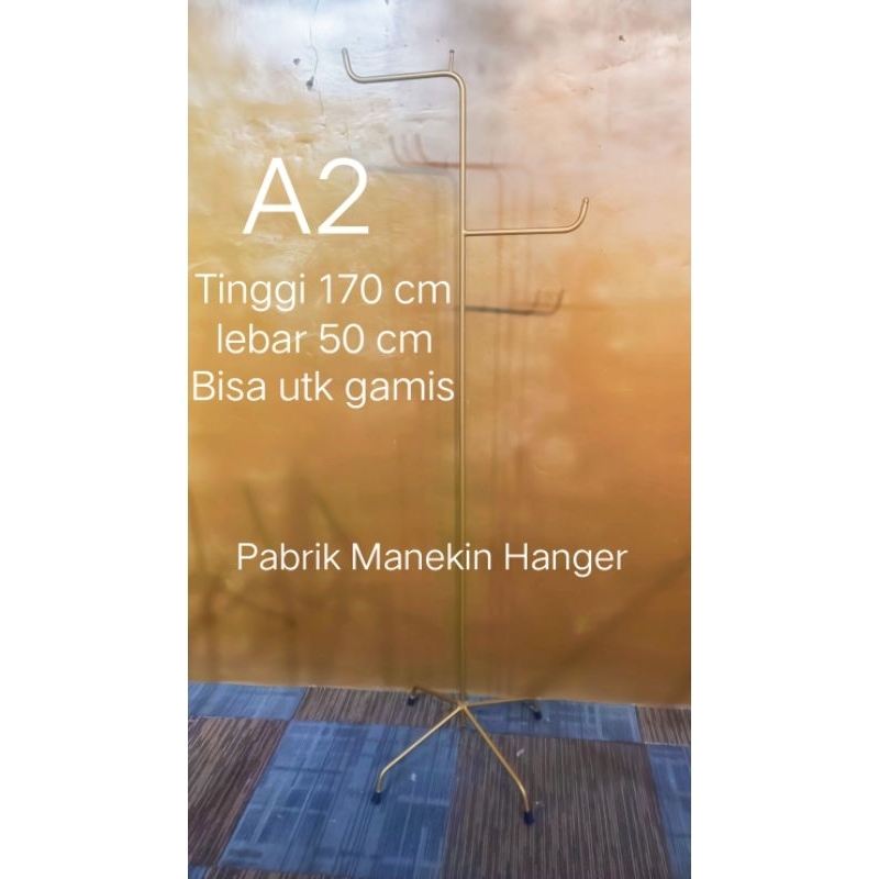 Jual gantungan gawang besi display baju dua arah gold premium (gawang 2 ...