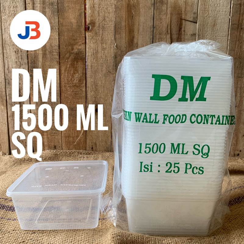 Jual Thinwall Dm 1500 Ml Sq Kotak Plastik Pcs Shopee Indonesia
