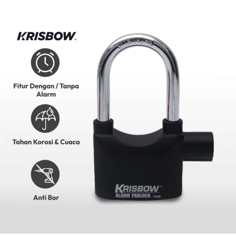 Jual krisbow gembok pagar heavy duty dengan alarm - hitam A869 | Shopee ...
