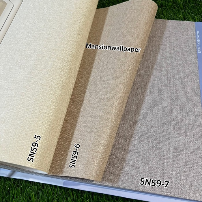 Jual Wallpaper Dinding Tekstur Linen Tebal Premium Cream Coklat Beige ...