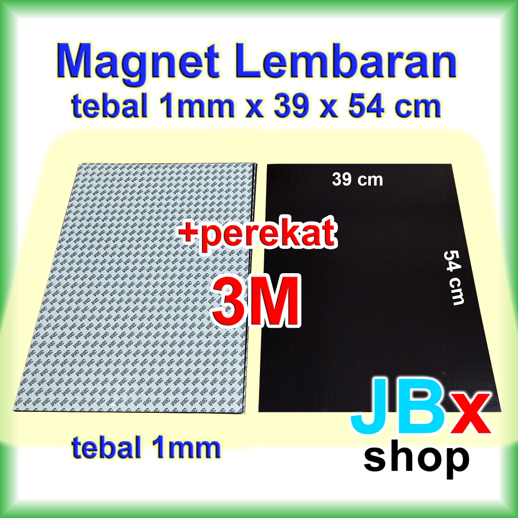 Jual Rubber magnet sheet lembaran + perekat 3M tebal 1mm x 39cm x 54cm | Shopee Indonesia