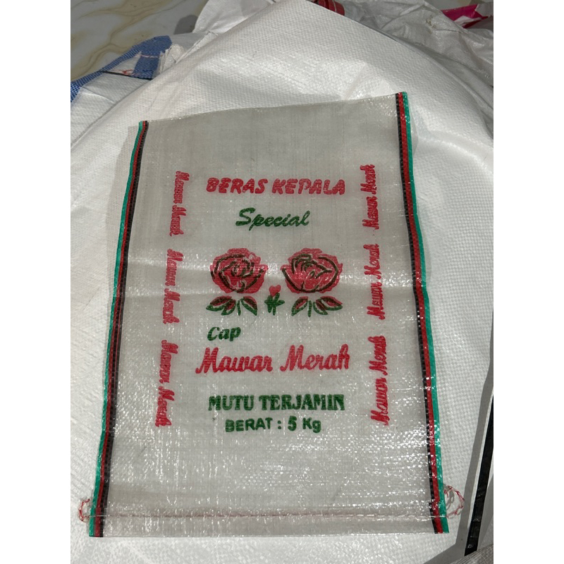 Jual KARUNG BERAS TRANSPARAN CAP MAWAR MERAH 5kg 10kg 25kg | Shopee ...