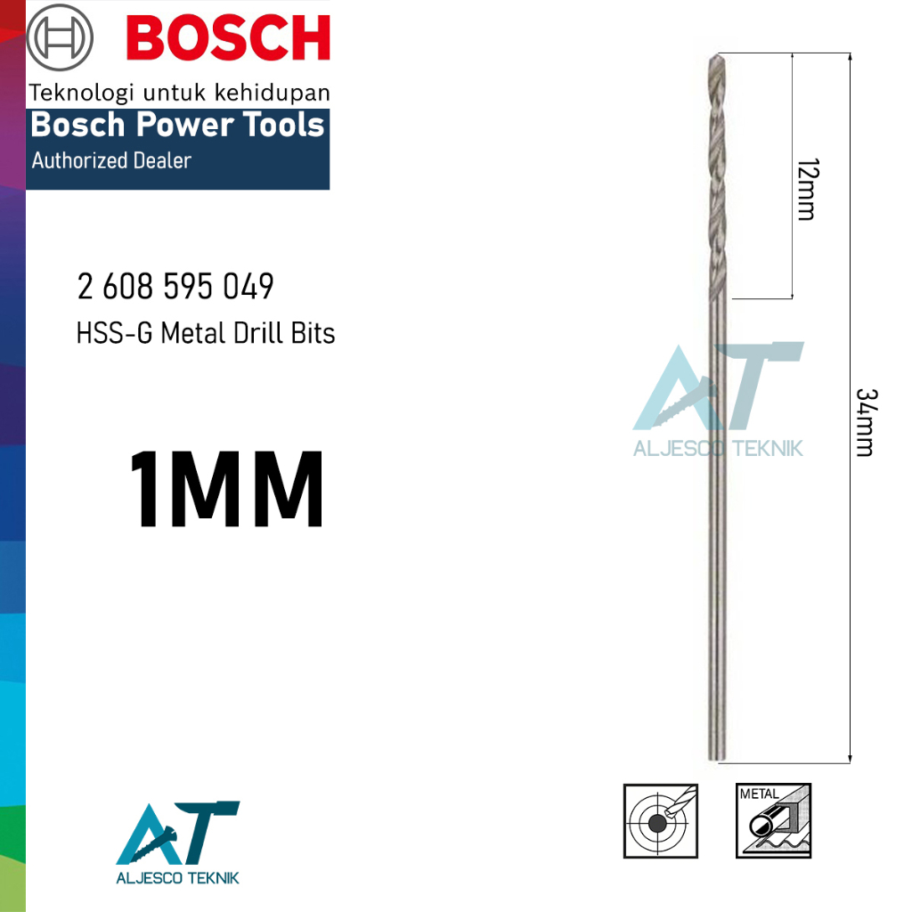 Jual BOSCH MATA BOR HSS 1MM 1 MM HSS-G | Shopee Indonesia