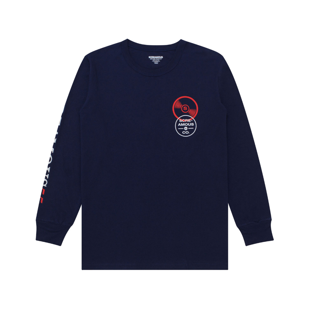 Jual Screamous Kaos T-Shirt Longsleeves RECORDDDS NAVY BLUE | Shopee ...