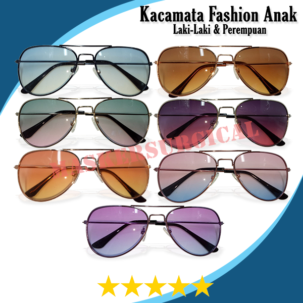 Jual Kacamata Anak Bingkai Aviator Besi Lensa Gradasi Warna Untuk Anak ...