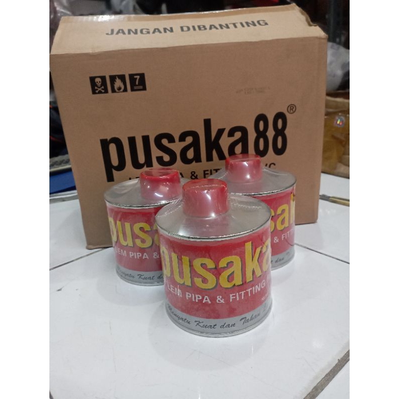 Jual lem pipa air kaleng pvc pusaka 400gr lem perekat pusaka | Shopee ...
