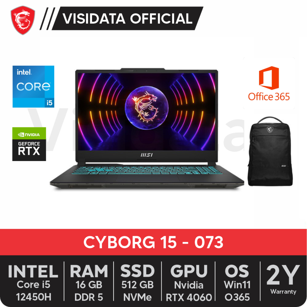 Jual MSI Cyborg 15 A12VF-073 Intel i5-12450H 16GB 512GB RTX4060 15.6 ...