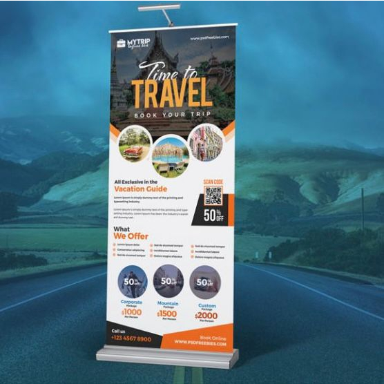 Jual Cetak Roll Up Banner / X Banner /Spanduk outood / Standing Banner | Shopee Indonesia
