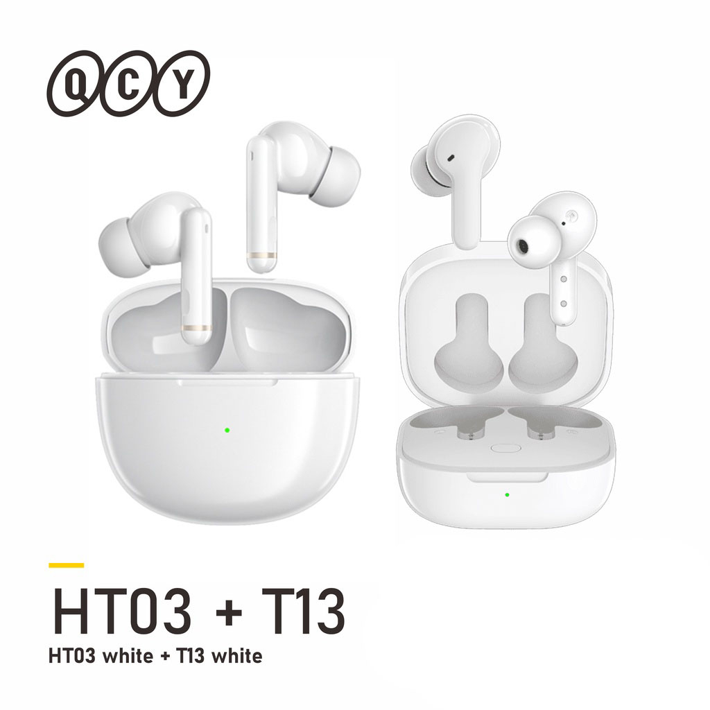 Jual QCY HT03 TWS WHITE BUNDLE QCY T13 TWS WHITE | Shopee Indonesia