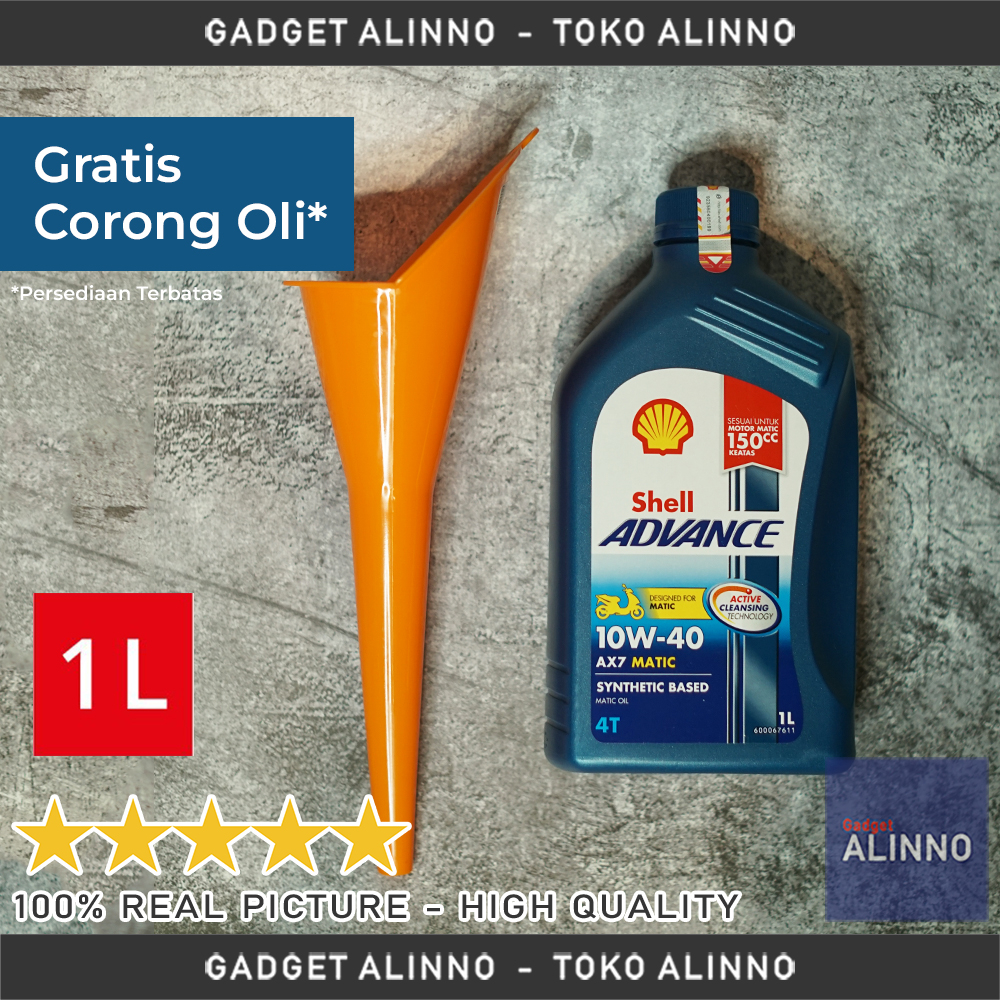 Jual Oli Motor Matic 10W 40 Oli Shell Advance AX7 1 Liter Matic ...