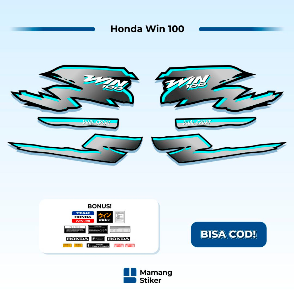 Jual Striping Honda Win 100 Original (49) Variasi Traill Treill Trill Japan Jepang Custom Racing ...