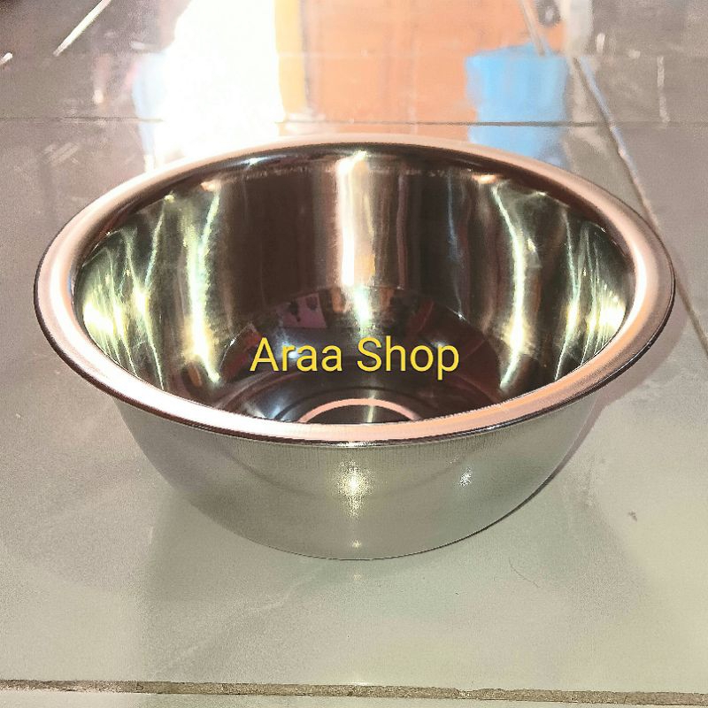 Jual Baskom Stainless Steel 18cm 555 / Basi Stenlis Tebal Cekung 18cm ...